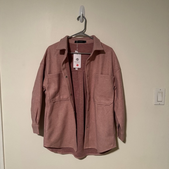 Merokeety | Jackets & Coats | Merokeety Pale Pink Shacket Shirtjacket ...